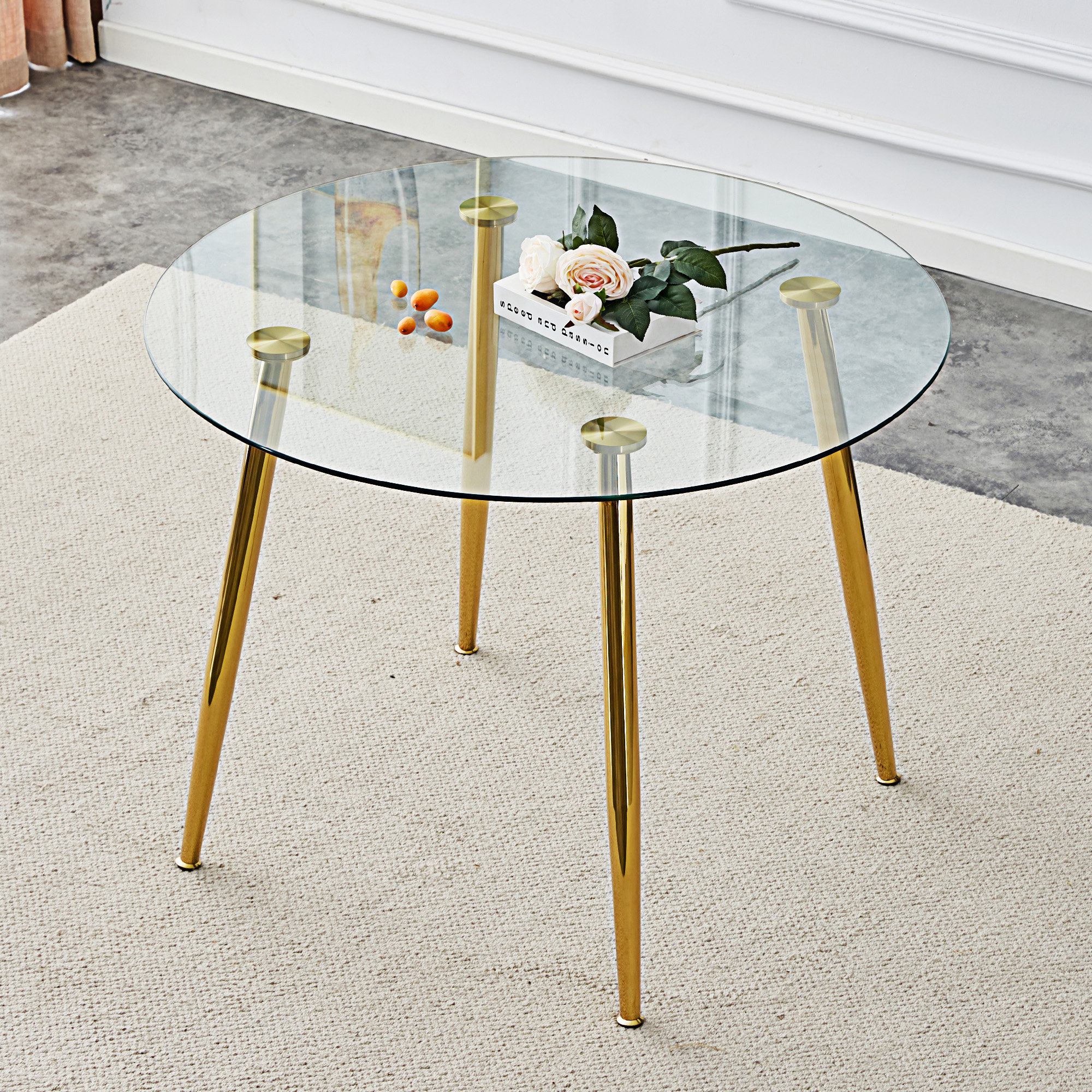 George Oliver Round Dining Table With Glass Top (Only Tables, No Chairs ...