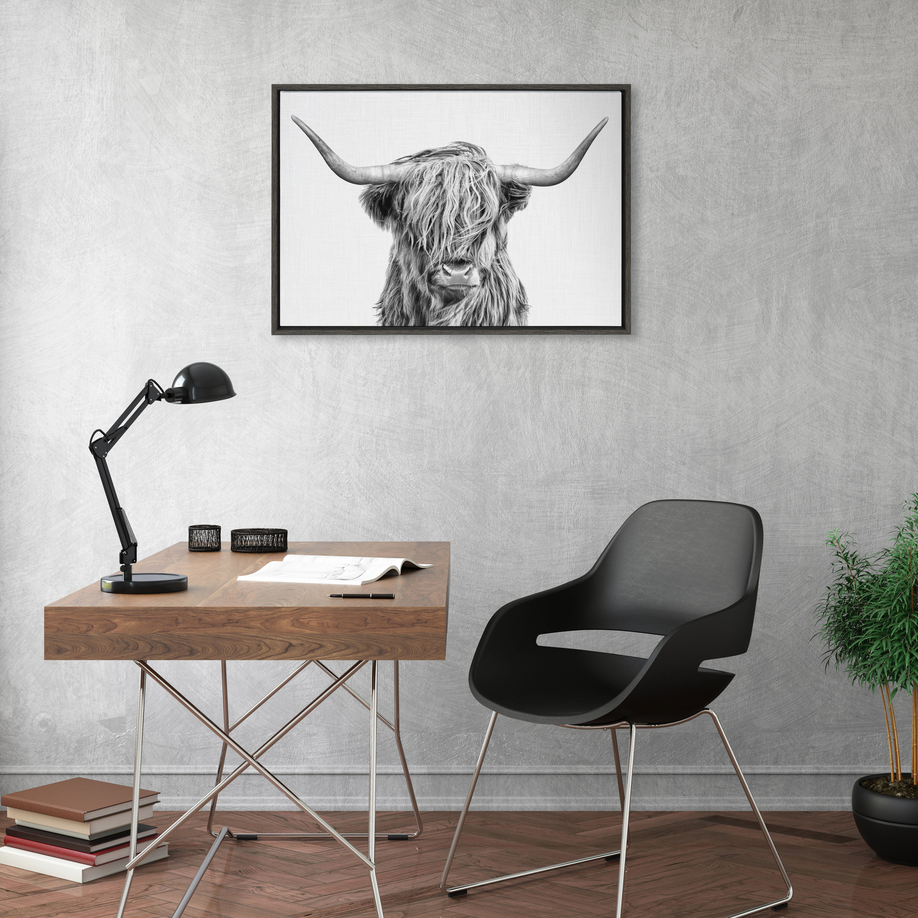 Lark Manor™ Highland Cow 2 by Simon Te of Tai Prints Framed Canvas Wall ...