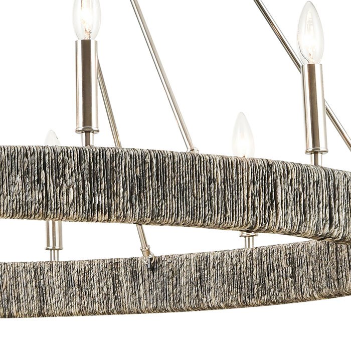 Birch Lane™ Lynn 12 - Light Dimmable Wagon Wheel Chandelier | Wayfair