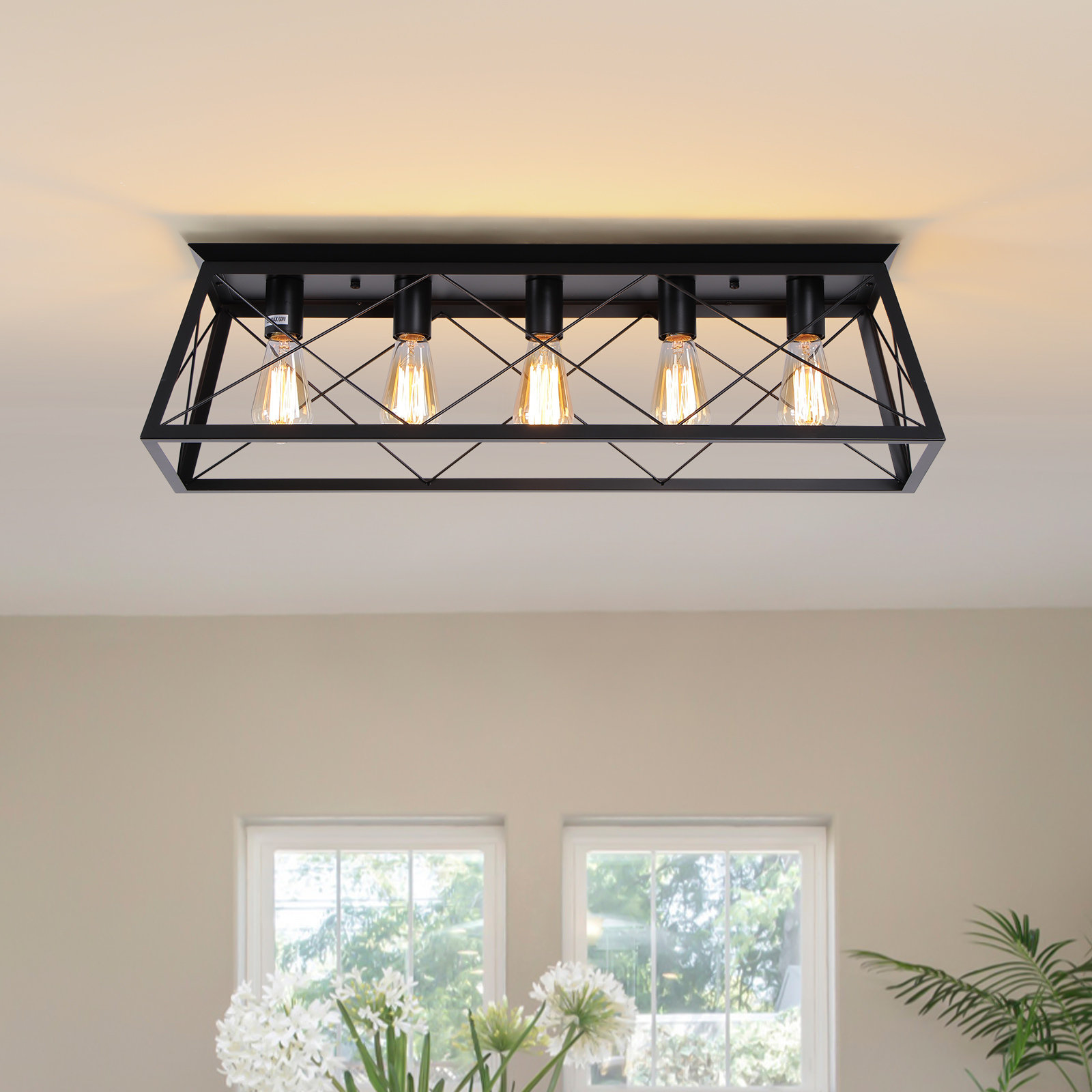 17 Stories Bonnyrigg Farmhouse Rectangular Flush Mount Ceiling Light ...