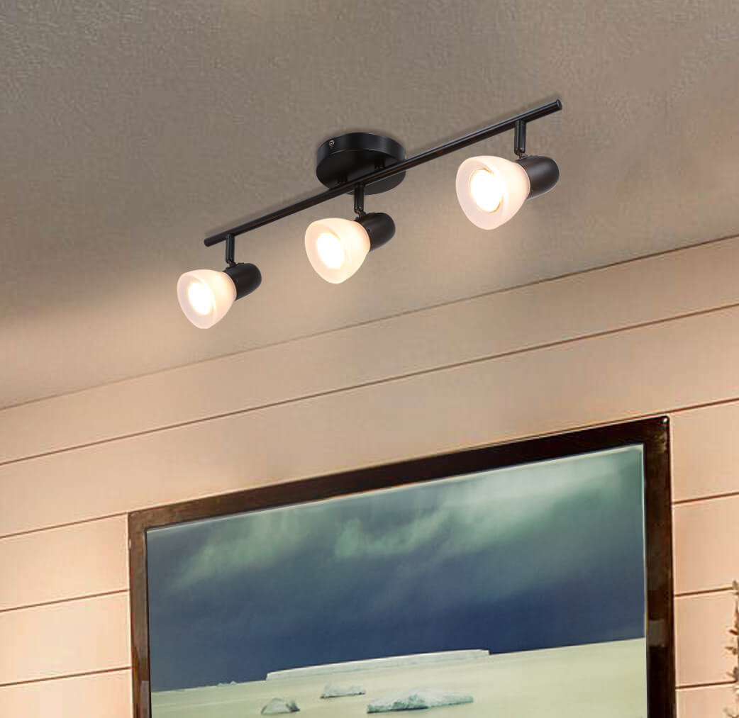 Xinbei Lighting Track Light, 3 Light Kitchen Ceiling Light With Glass ...