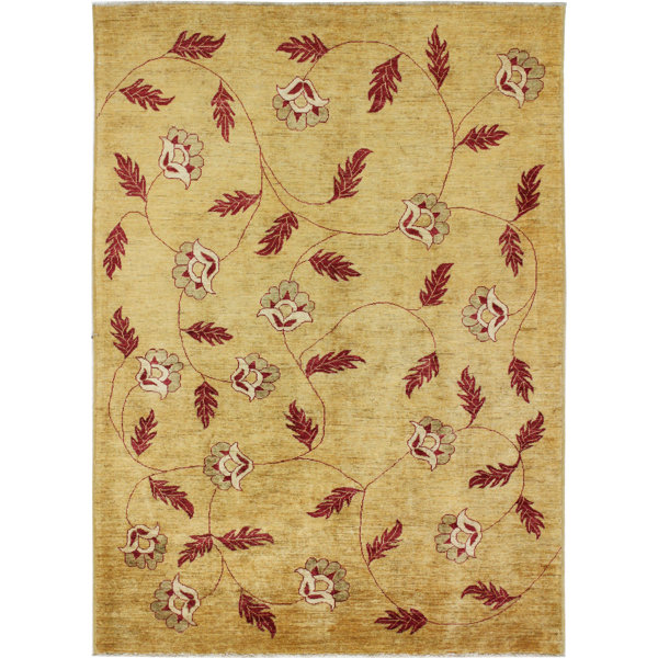 Fleur De Lis Living Curtsinger Flatweave Wool Floral Rug | Wayfair