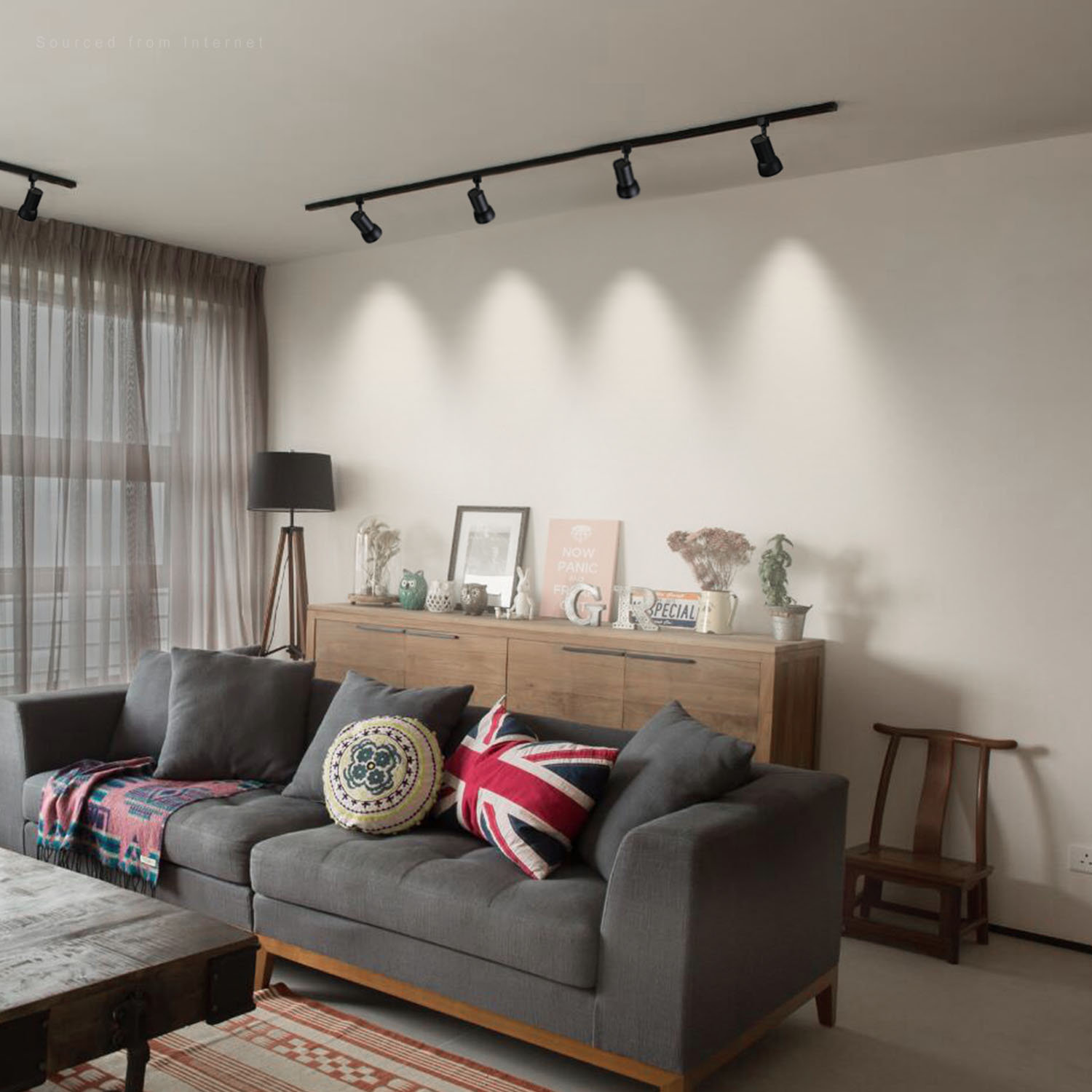 LEDVANS Track Light Kits, DIY Expansion Package includes 2 x 18W Track Lighting Heads(Cool White ...