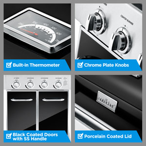 NutriChef Stainless Steel Heavy-Duty 5-Burner Propane Gas Grill, 52,000 ...