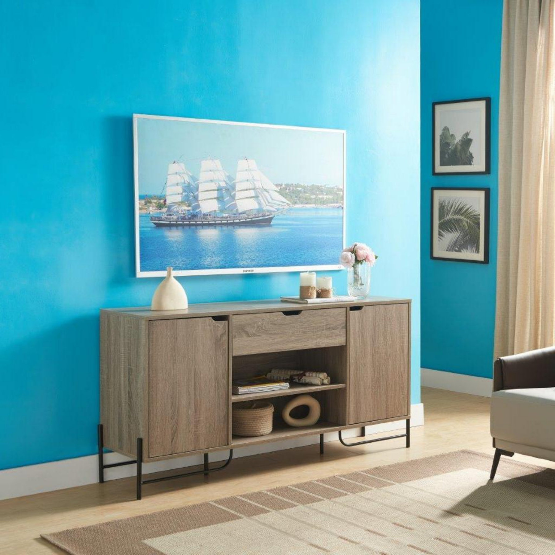 Latitude Run® Buffet with Metal Legs with Two Door | Wayfair