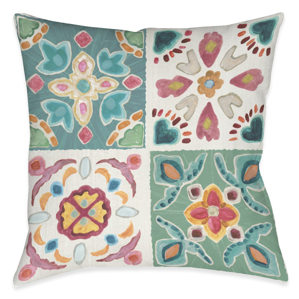 Laural Home Blue Tiles Pillow BOTLB | Wayfair