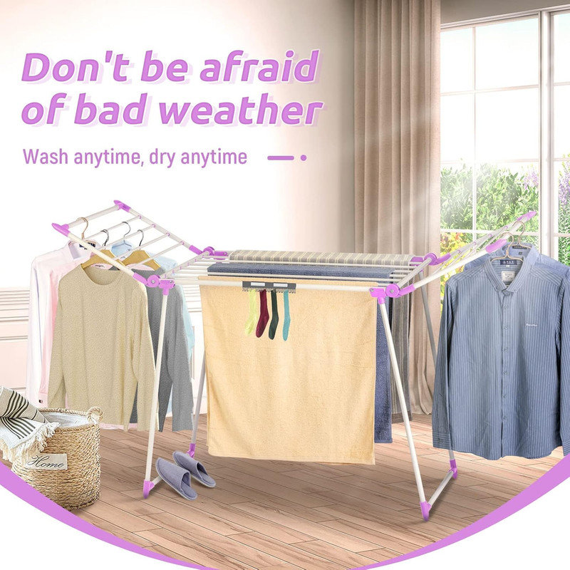 Novond Clothes Drying Rack, Gullwing Laundry Rack, Collapsible | Wayfair
