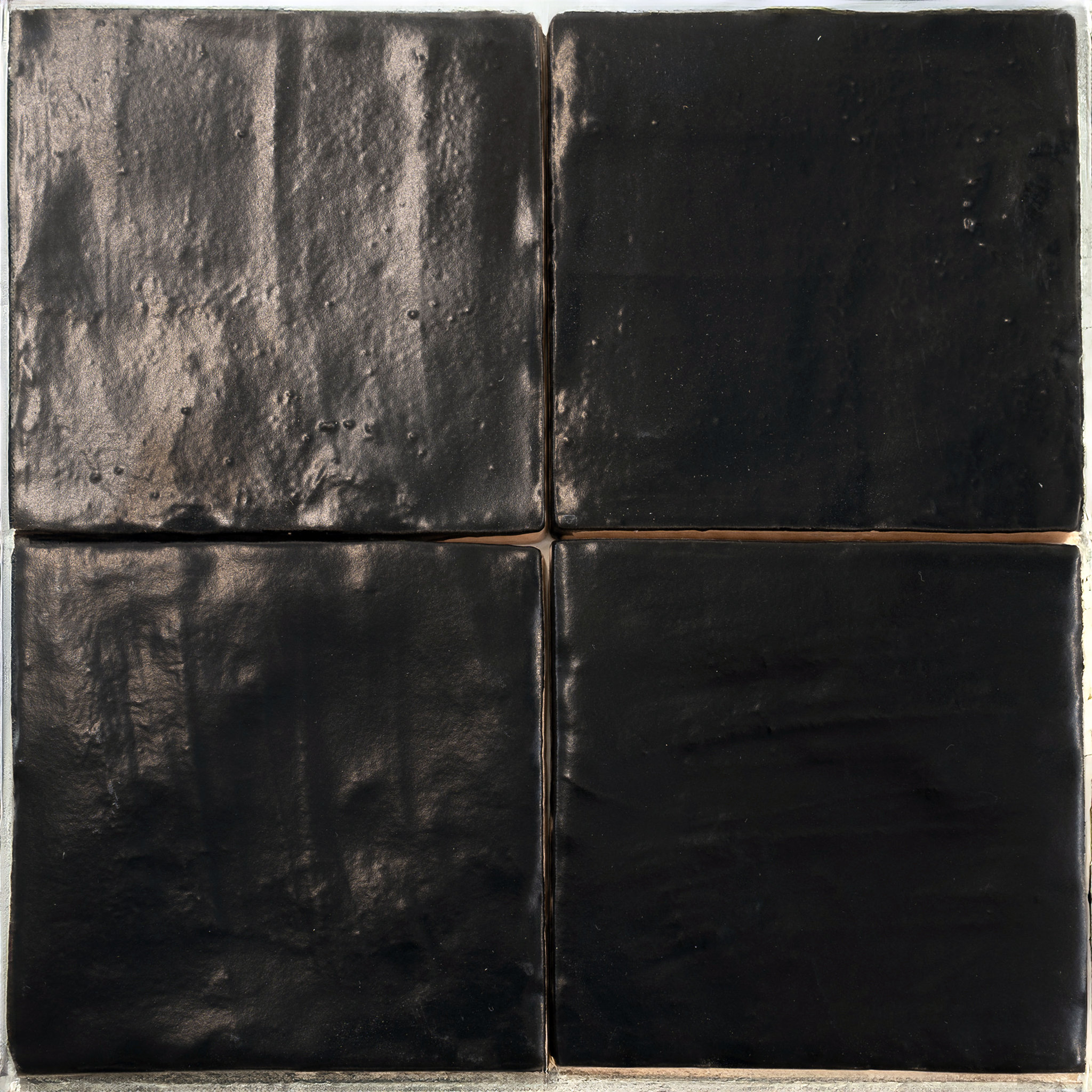 Apollo Tile 60 pack Black 4 in. x 4 in. Polished and Honed Ceramic ...