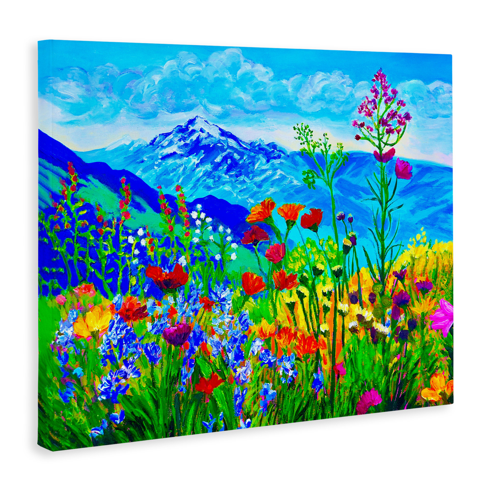 Ebern Designs Floral Mountain Outlook Canvas, design by Lee Ann Zirbes ...