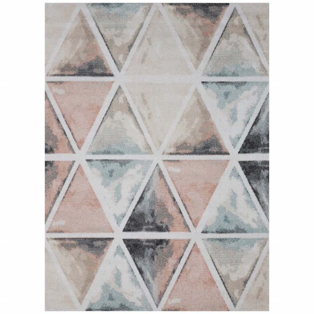 Corrigan Studio® Ivory Watercolored Prism Area Rug | Wayfair