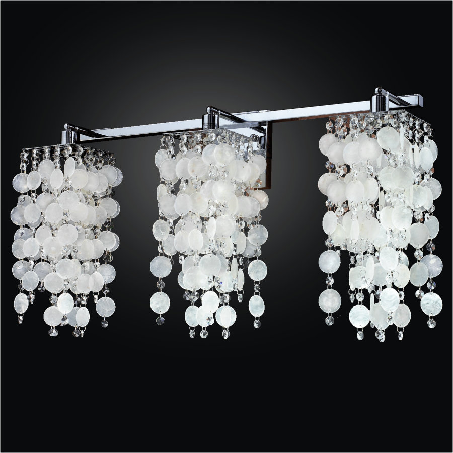Everly Quinn Cohen-Arazi Capiz Shell 3-Light Dimmable Chrome Vanity ...