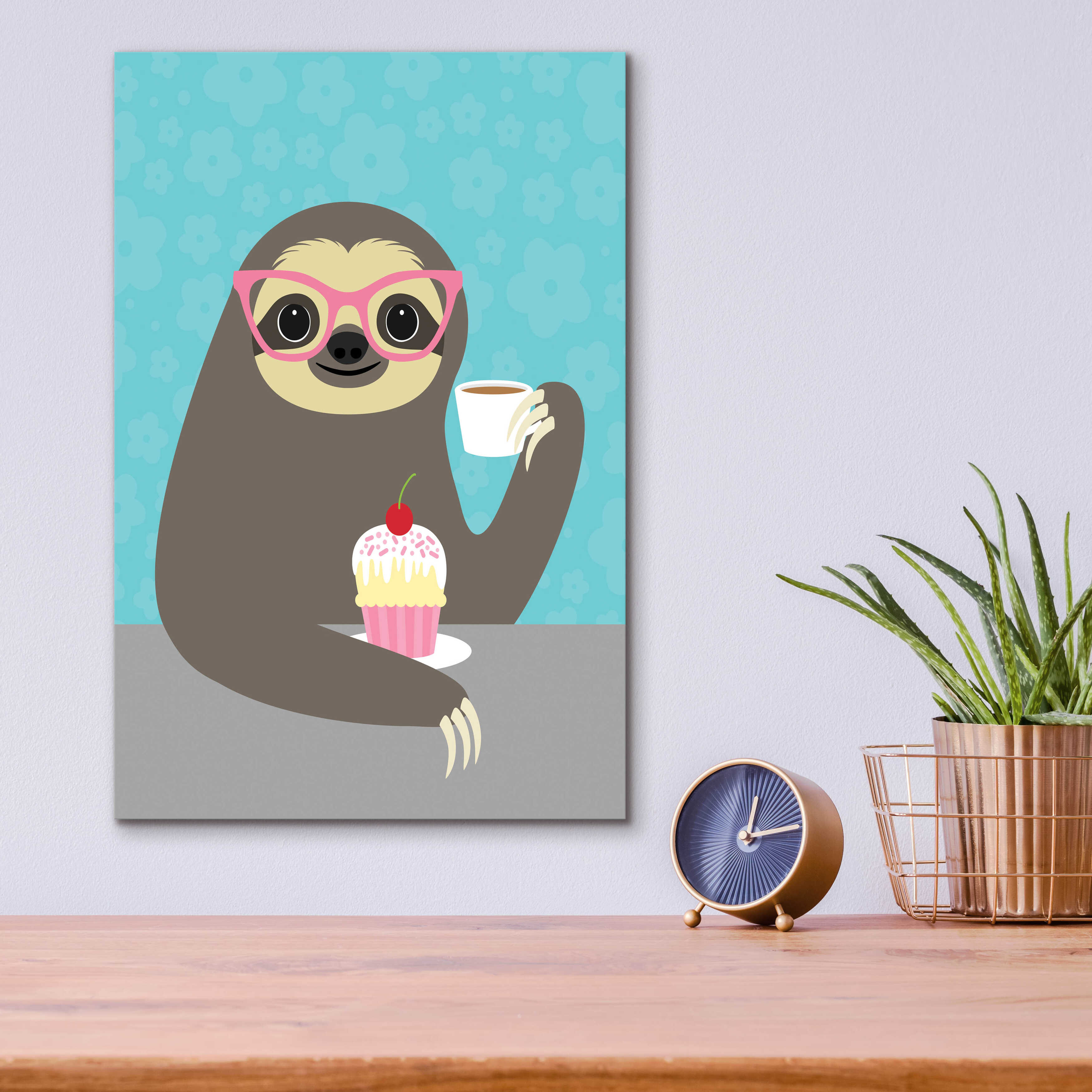 Trinx Epic Art 'Diva Sloth' by Nancy Lee, Acrylic Glass Diva Sloth by ...