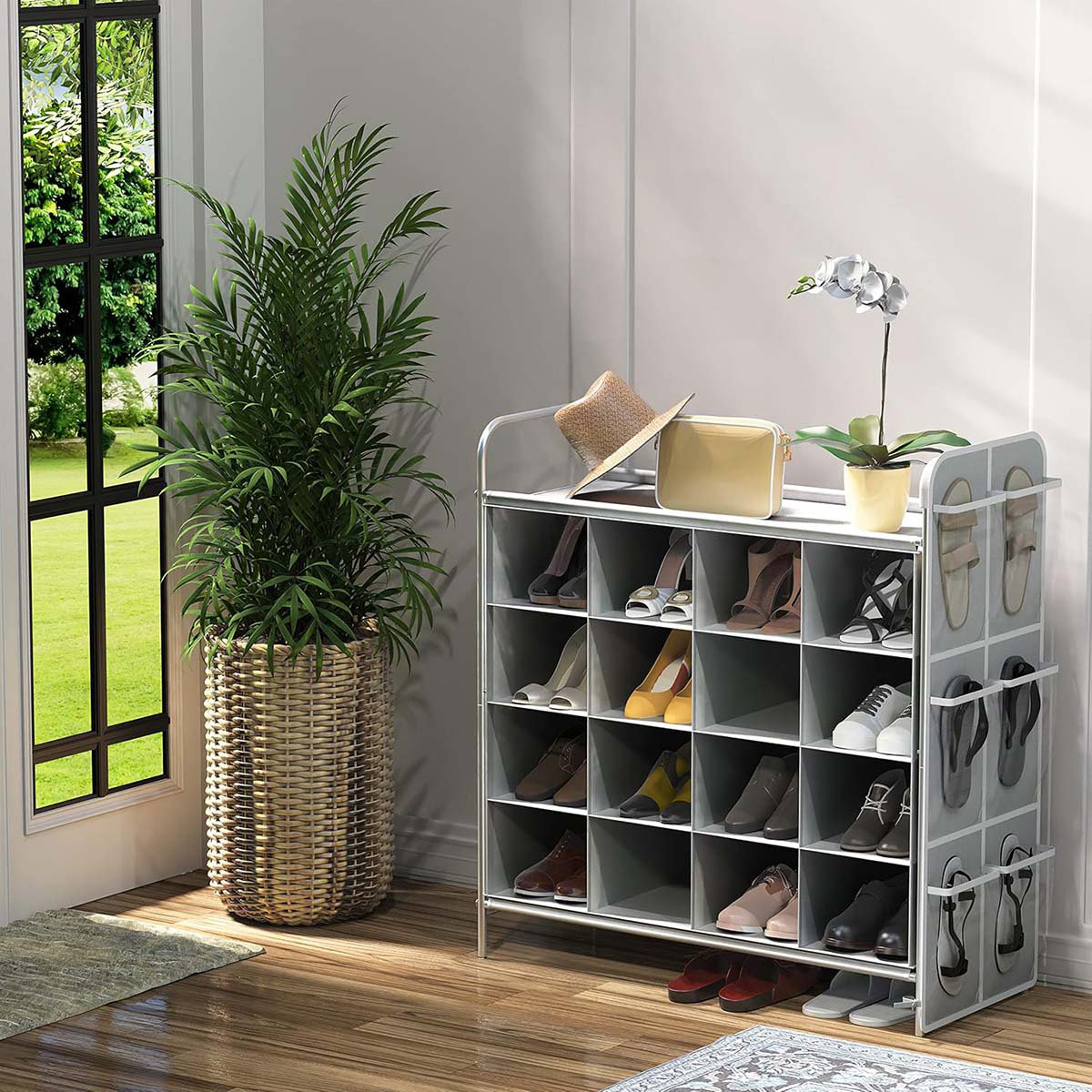 KINOFO Cube Shoe Cubby Rack Organizer, Grey - Wayfair Canada