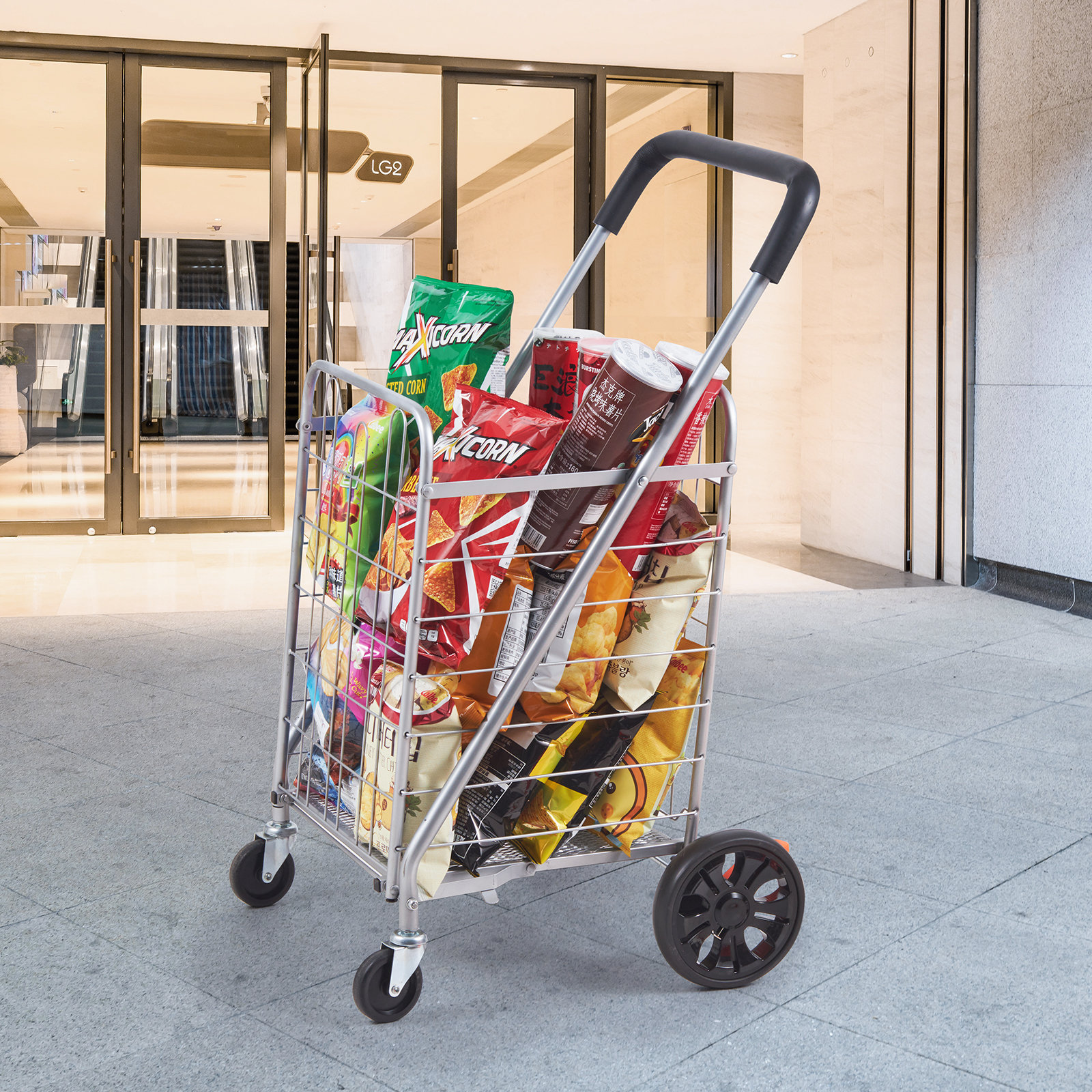 VEVOR Folding Shopping Cart, 110 lbs Load Capacity & Reviews - Wayfair ...