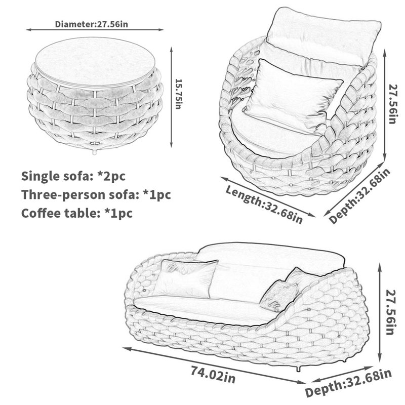 Hokku Designs Trayden 5 - Person Outdoor Seating Group with Cushions ...