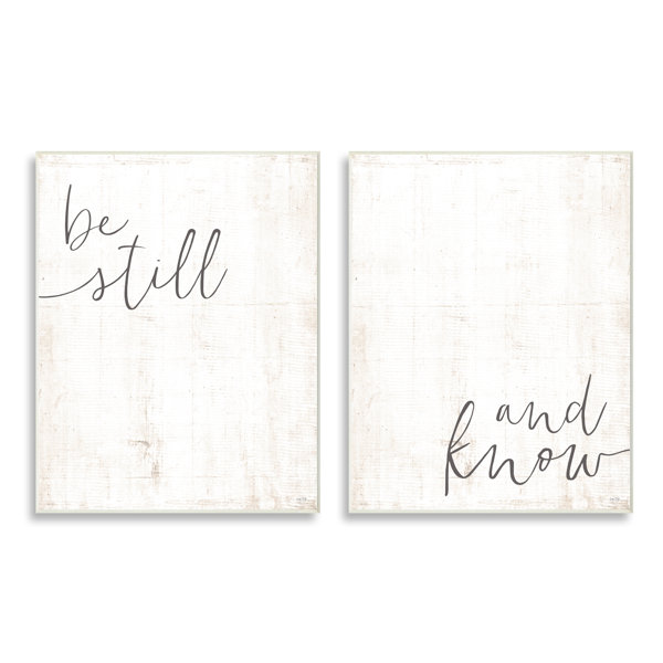 Stupell Industries " Be Still And Know Calligraphy Inspirational Phrase ...