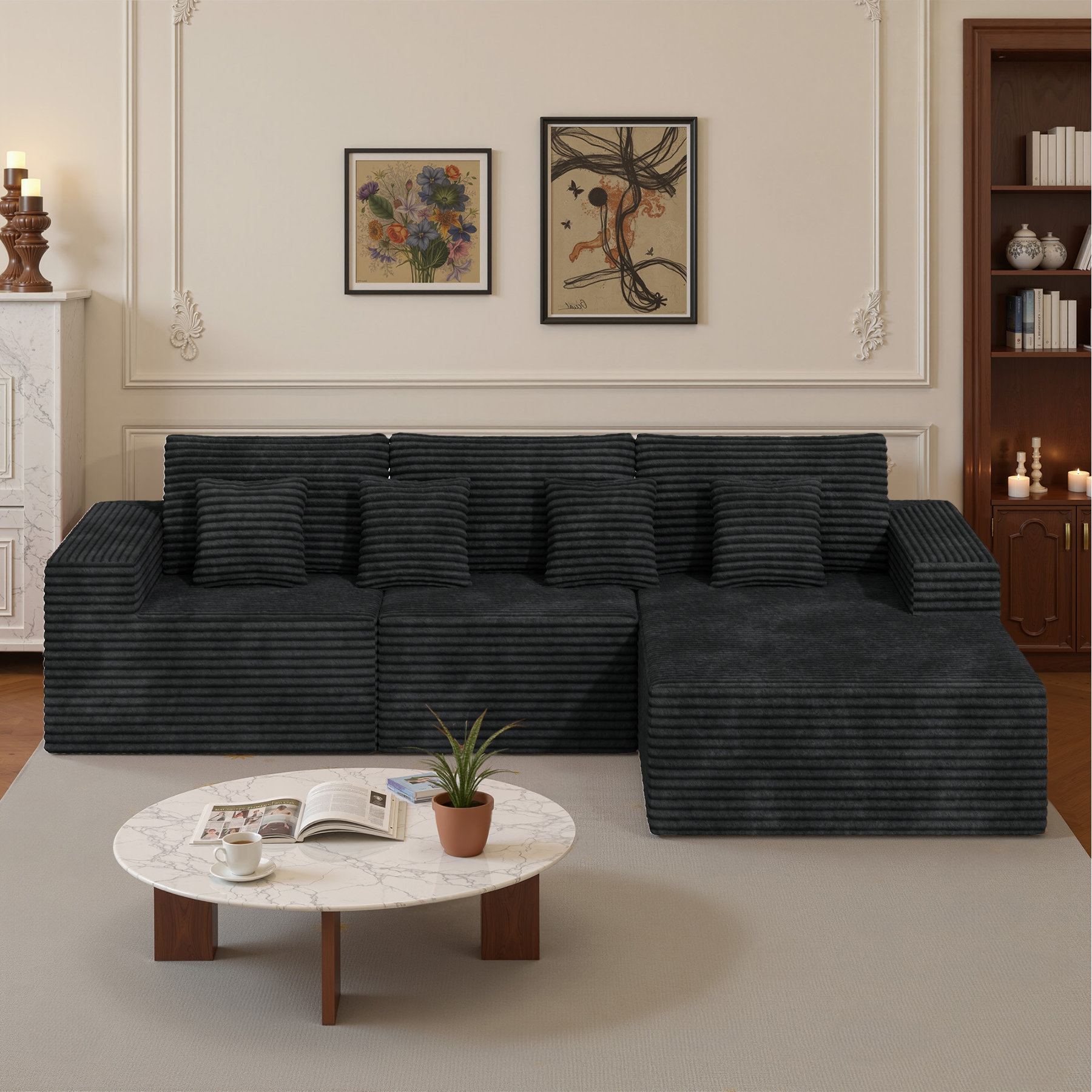 Ebern Designs 111‘’ Modular Sectional Cloud Couches With L Shaped ...