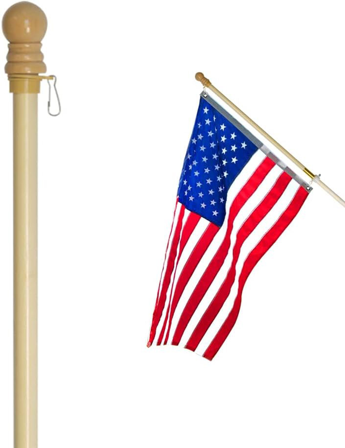 Charlton Home® 60" Solid Pine Wooden House Flagpole - Tangle-Free ...