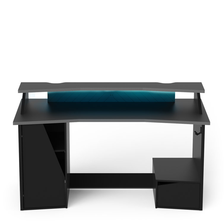 Metro Lane Dausen 160Cm Rectangular Gaming Desk With Storage | Wayfair ...