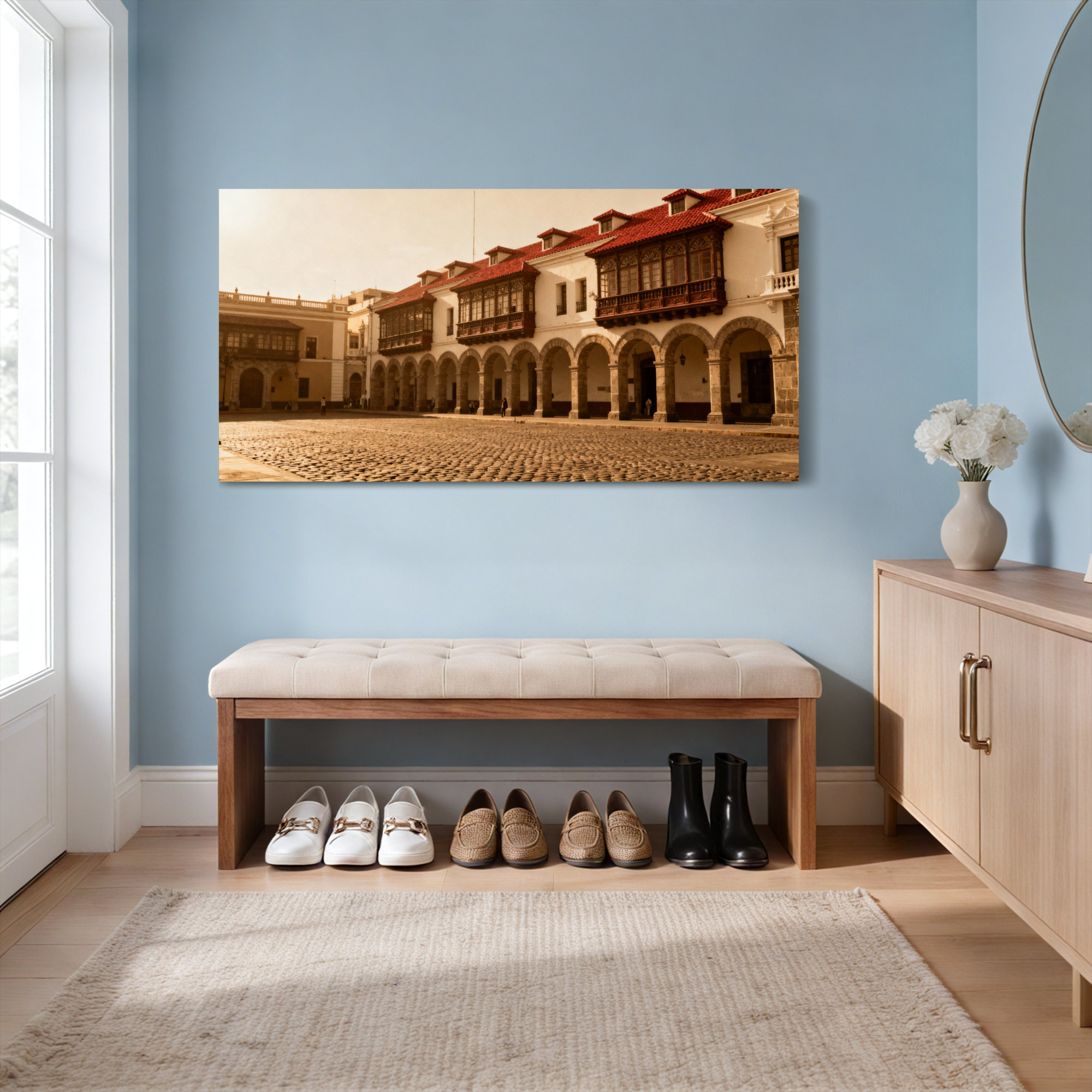 Canora Grey Colonial Architecture Building Canvas Wrapped Wall Art Oil ...