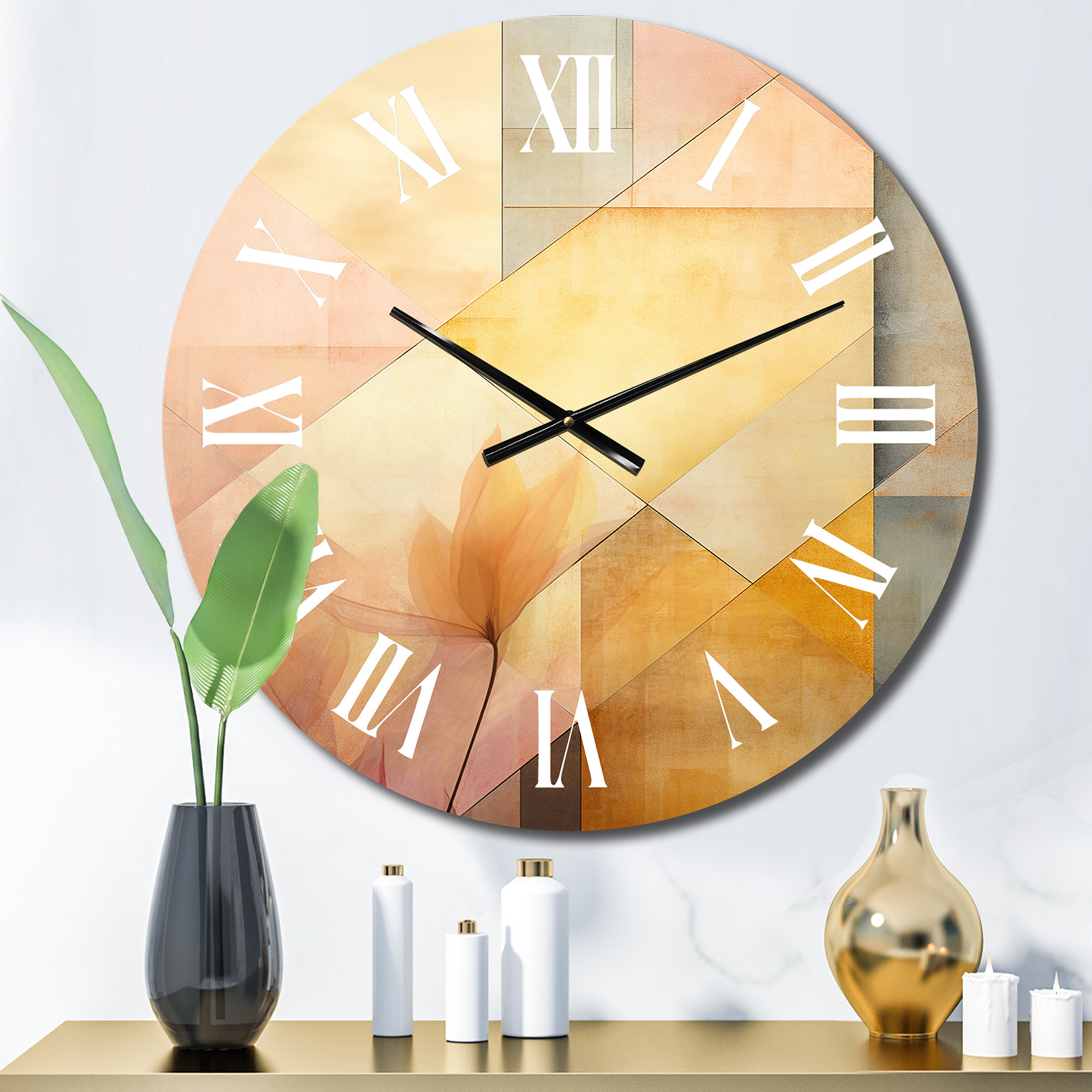 East Urban Home Clae - Modern Geometric Wall Clock | Wayfair