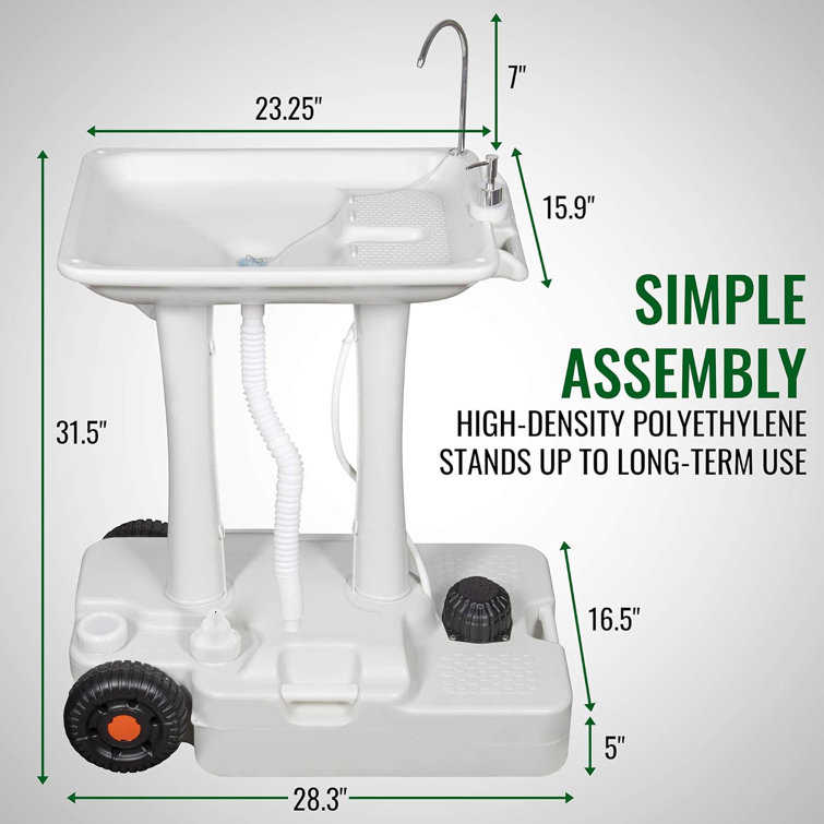Hike Crew Portable Sink, Outdoor Sink & Hand Washing Station, 30L Water ...