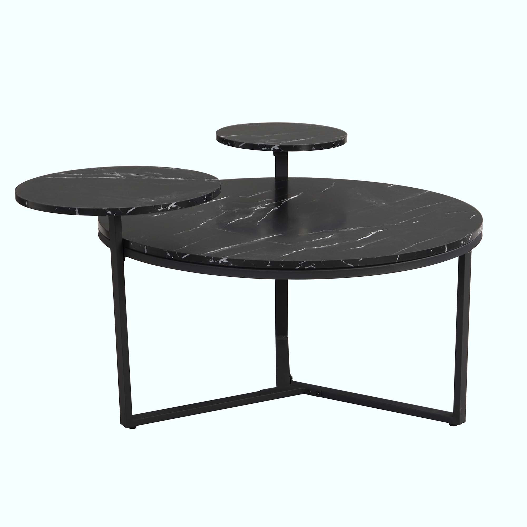 Ivy Bronx Modern Round Coffee Table with Two Display Shelves | Wayfair