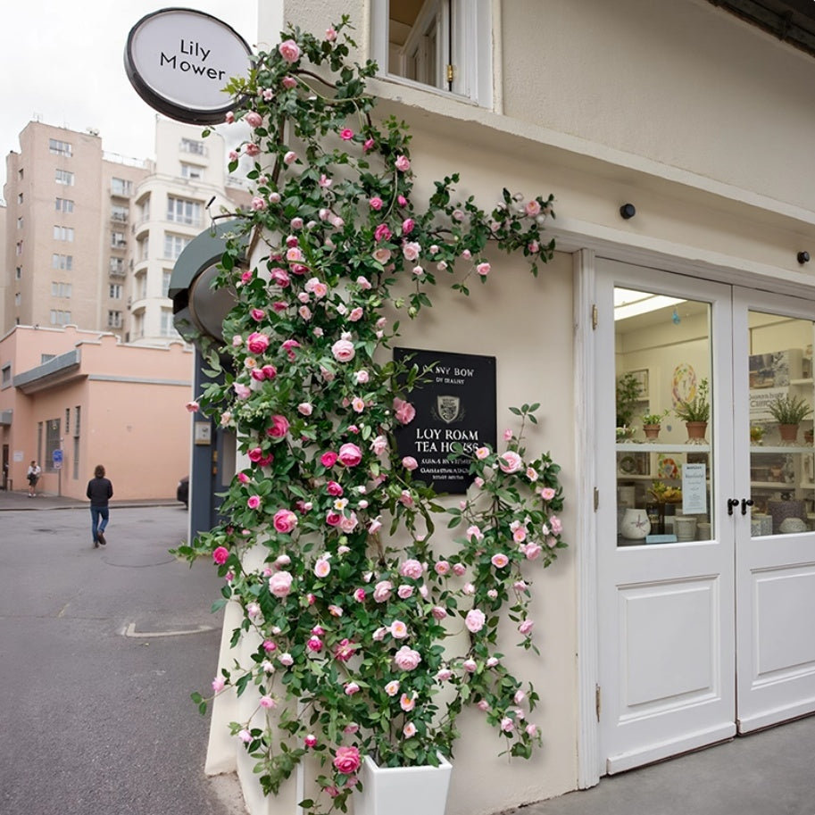 Primrue Pink Rose Flower Wall Climbing Flower Vines for Outdoor and ...