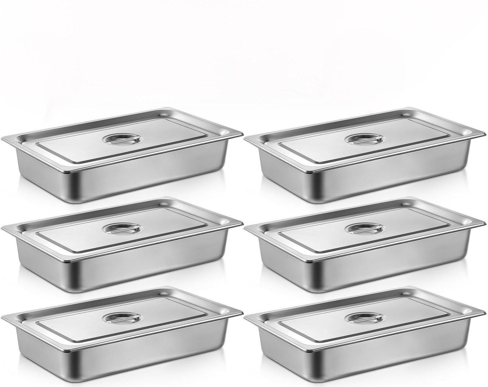 ColorLife 6 Pack Full Size Steam Table Pans Deep Hotel Pan With Lid ...