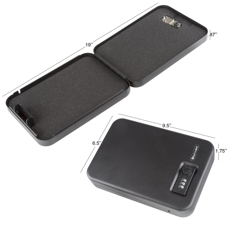 Stalwart Portable Gun Safe - Personal Steel Combination Lock Box for ...