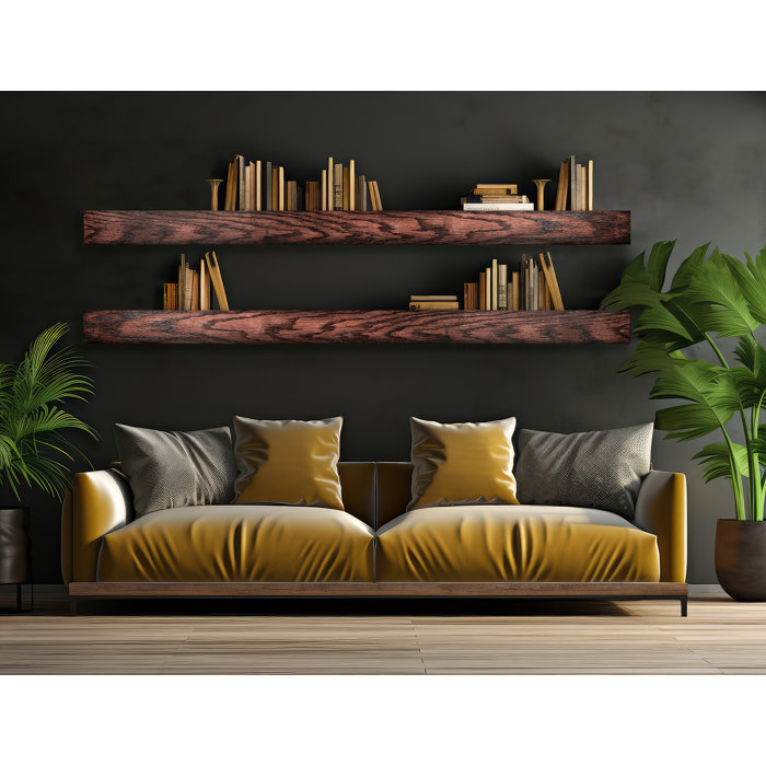 Rayne Mirrors Emerald Lee 2 Piece Oak Floating Shelf | Wayfair