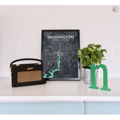 OurPoster.com 'Washington DC City Map' Graphic Art Print Poster in ...