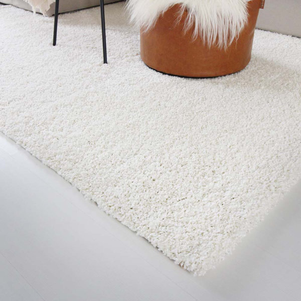 Ebern Designs Aloysia High Pile Shaggy Cream Rug & Reviews | Wayfair.co.uk