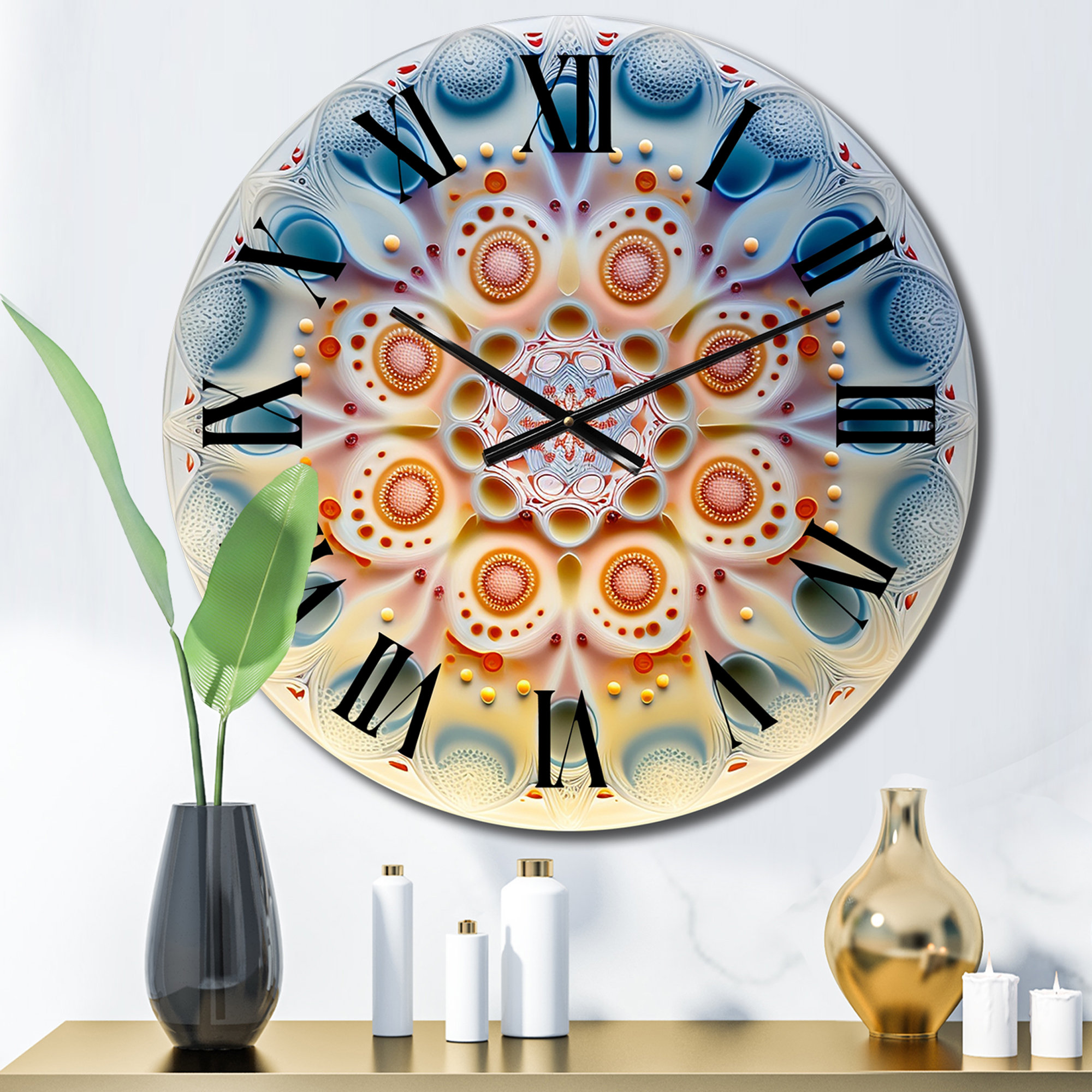 East Urban Home Soft Colored Cymatics Mandala VI - Modern Geometric ...