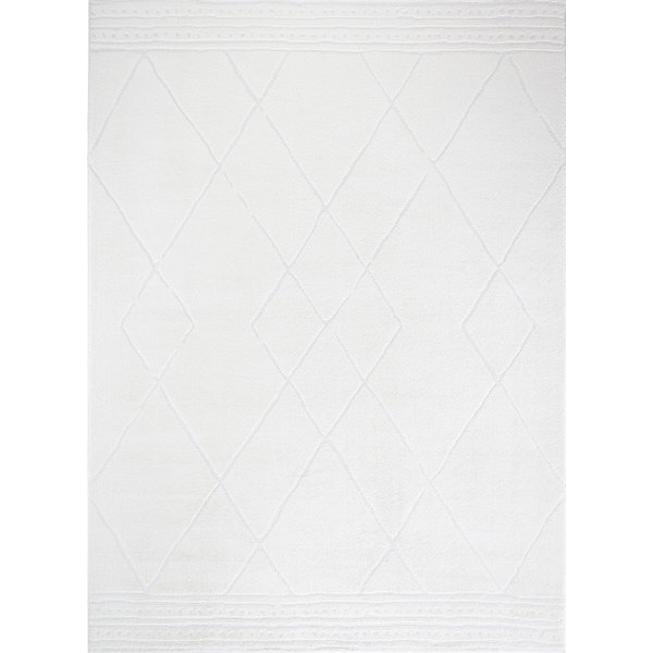 Surya B.V. Geometric Machine Woven Machine Woven / Power Loomed Ivory ...