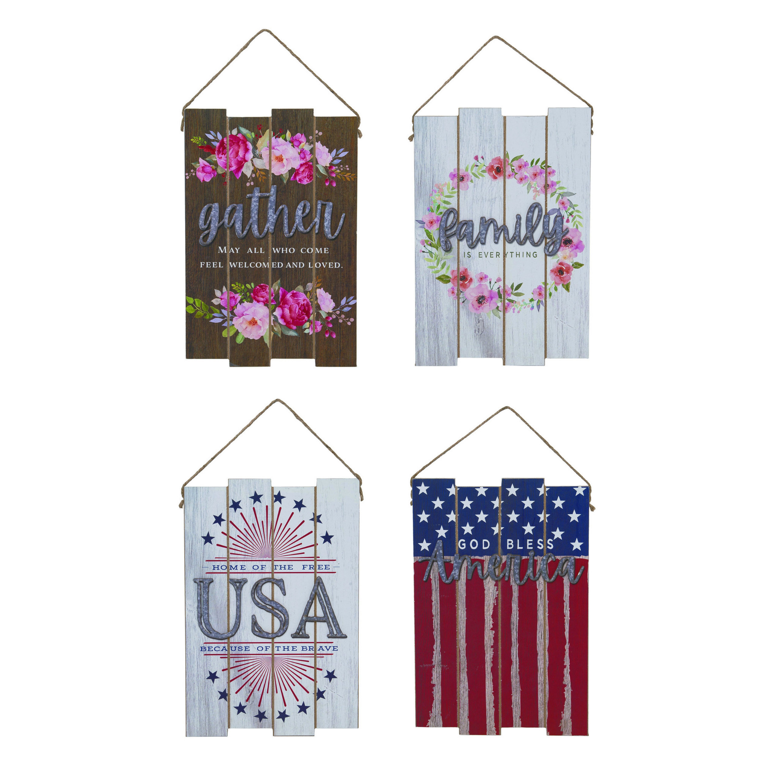 August Grove® MDF Reversible Slat Decor Set of 2 Spring Home ...