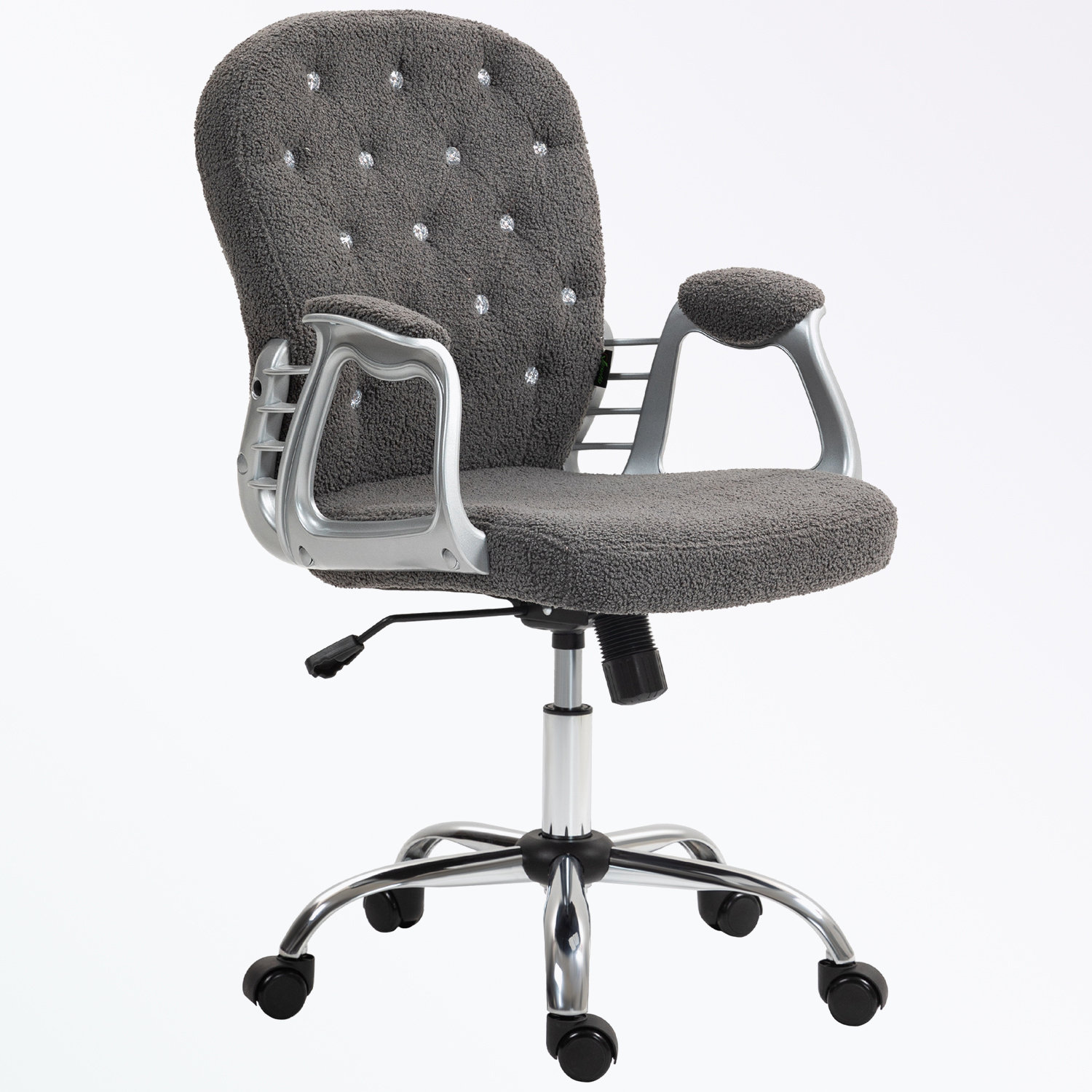 Mercer41 Teddy Fleece Office Chair with Button Tufted back and Padded ...