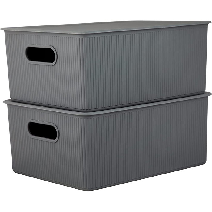 Superio Ribbed Plastic Box Set | Wayfair