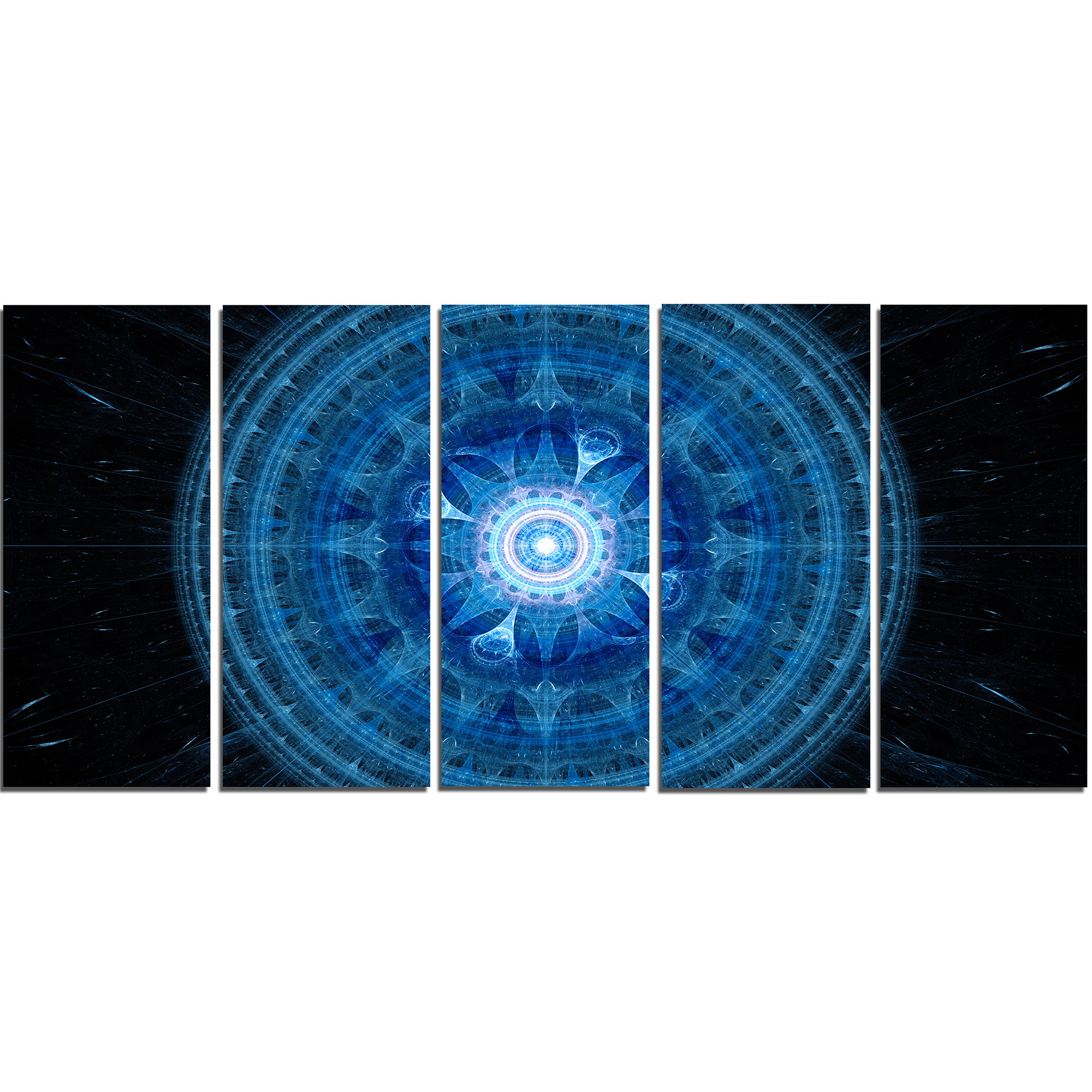 Design Art 'Bright Blue Fractal Sphere' Graphic Art Print Multi-Piece ...