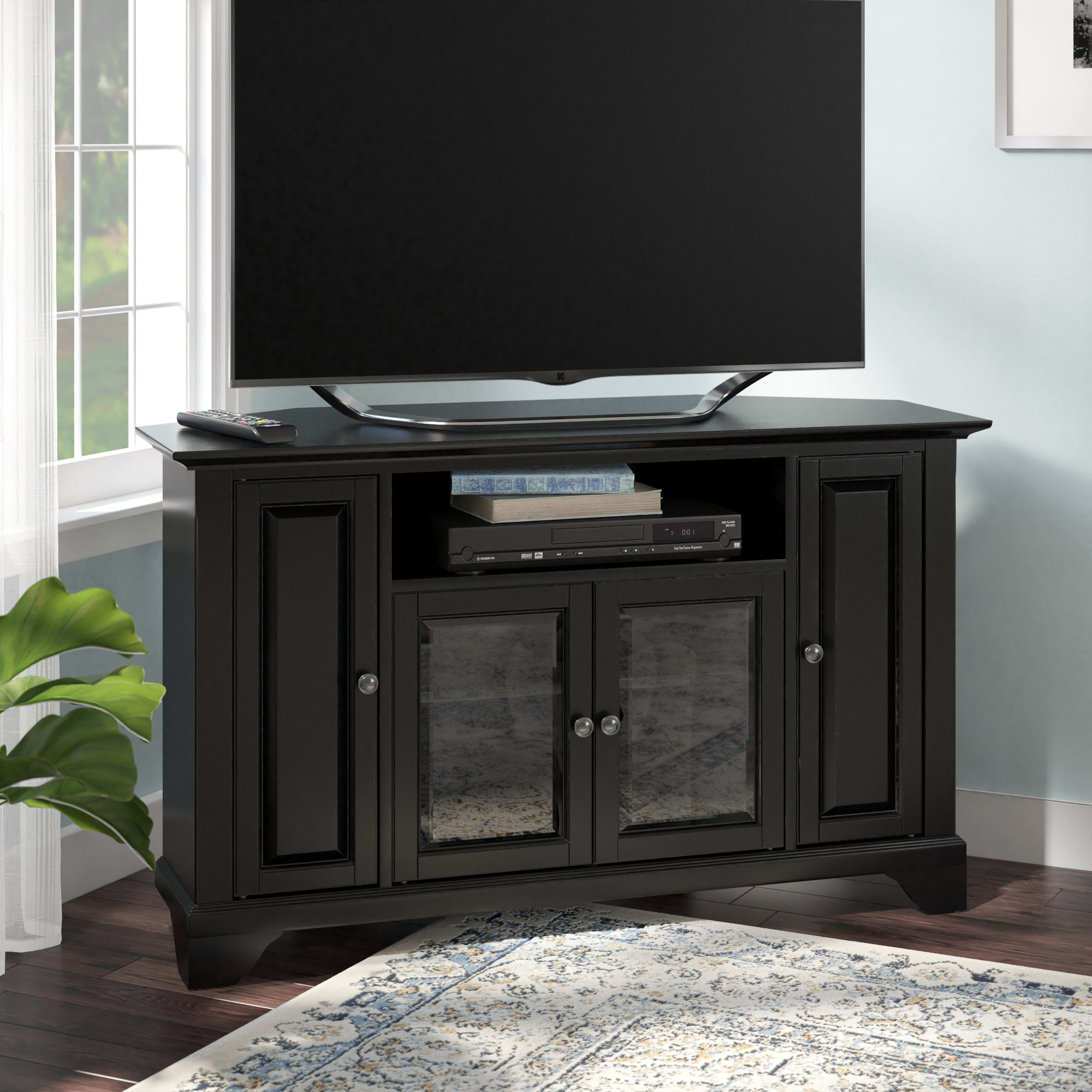 Three Posts™ Hedon Corner TV Stand for TVs up to 52" & Reviews | Wayfair