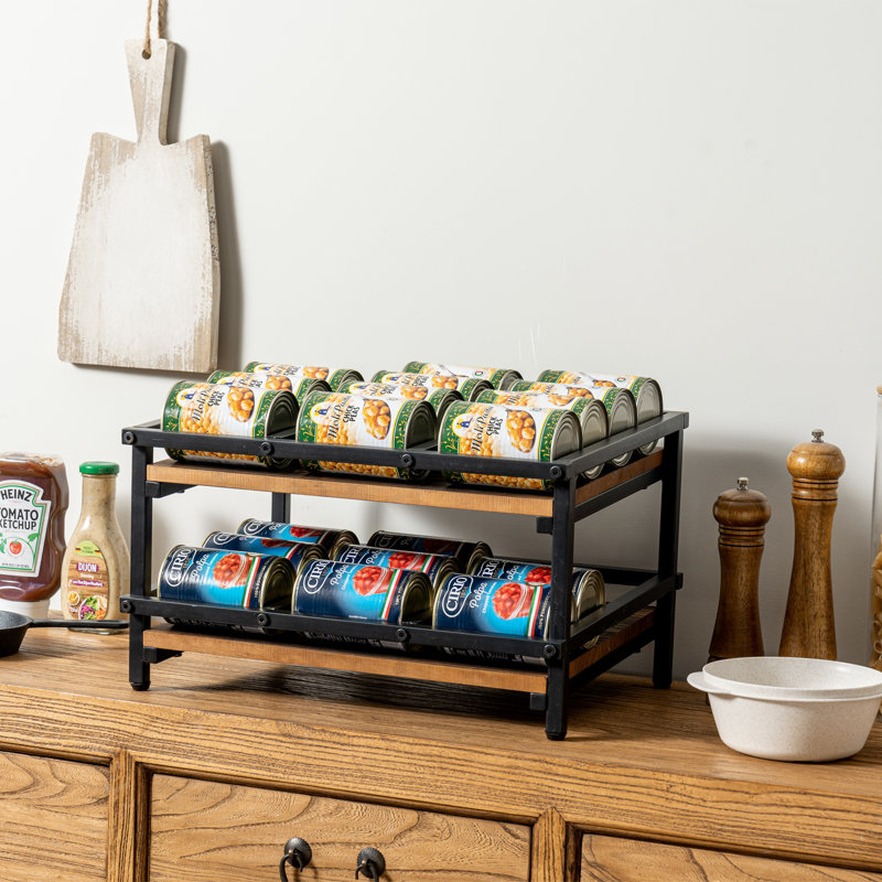 17 Stories Kitchen Pantry Cabinet Countertop Can Organizer | Wayfair