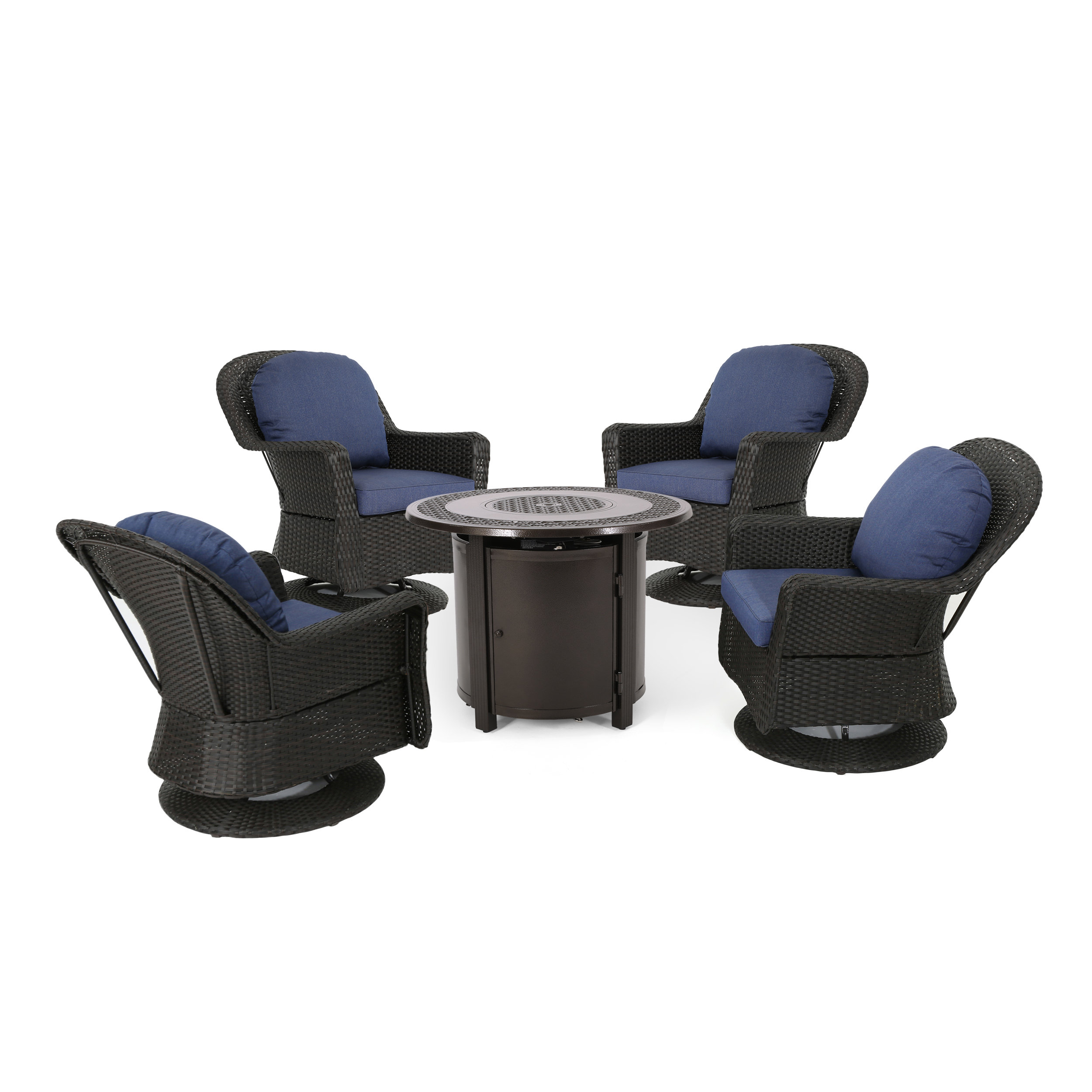 Latitude Run® Madera 5 Piece Multiple Chairs Seating Group with ...