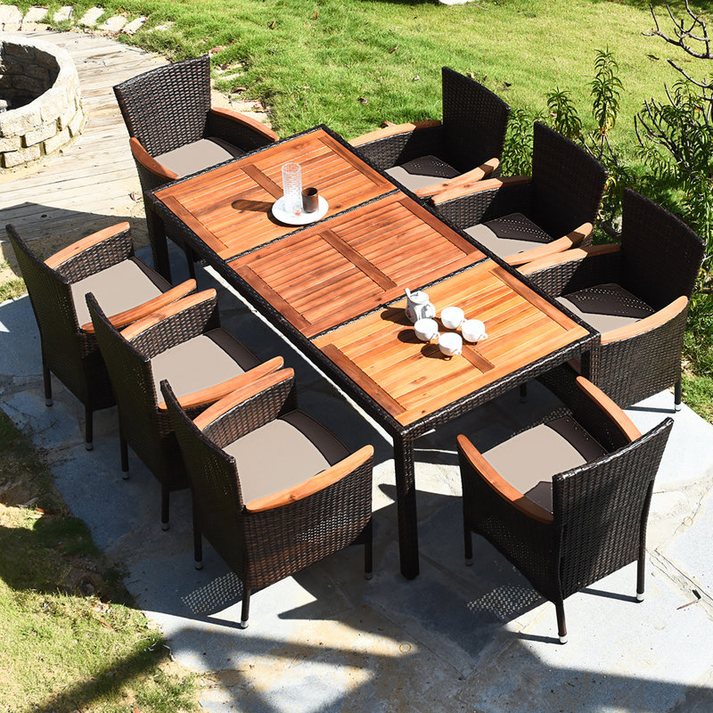 Red Barrel Studio® Uppsala 8 - Person Rectangular Outdoor Dining Set ...