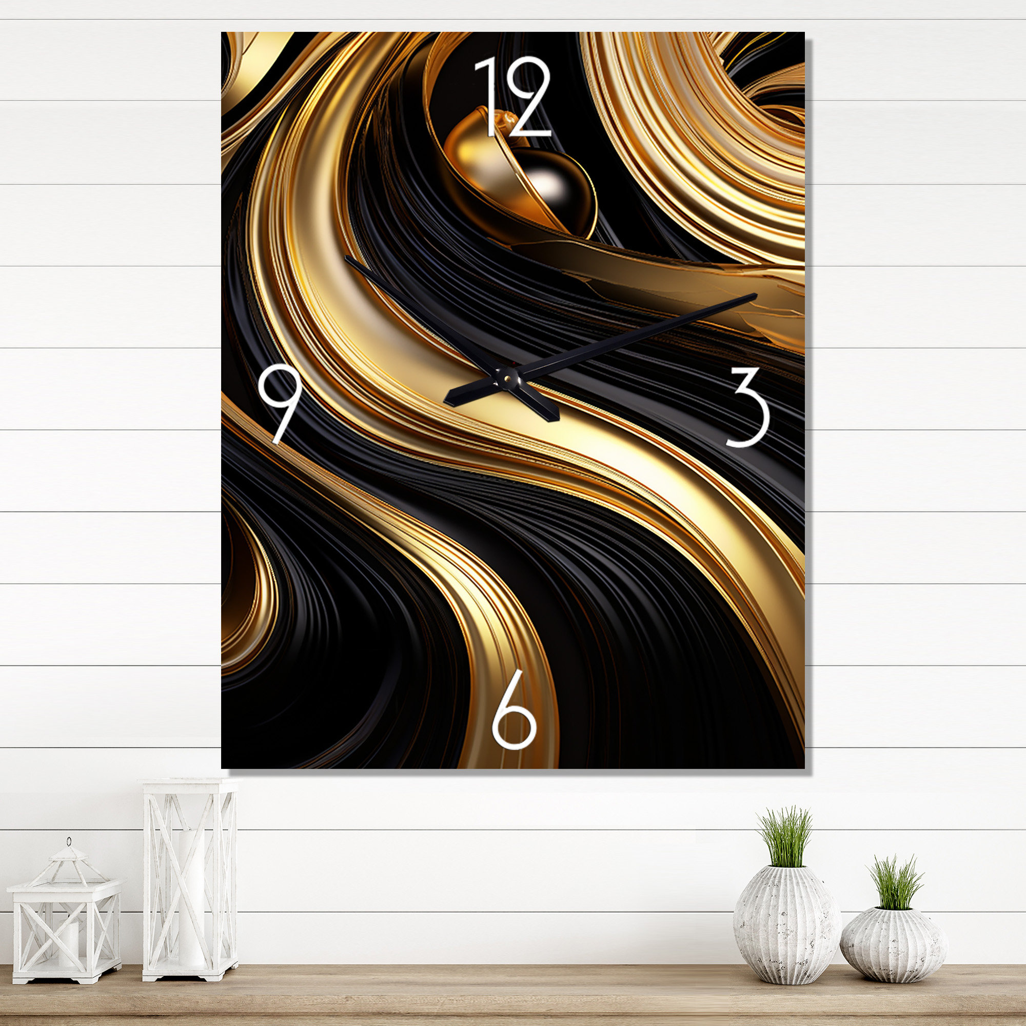 Design Art Abstract Liquid Gold And Black Swirl I - Abstract Spirals ...