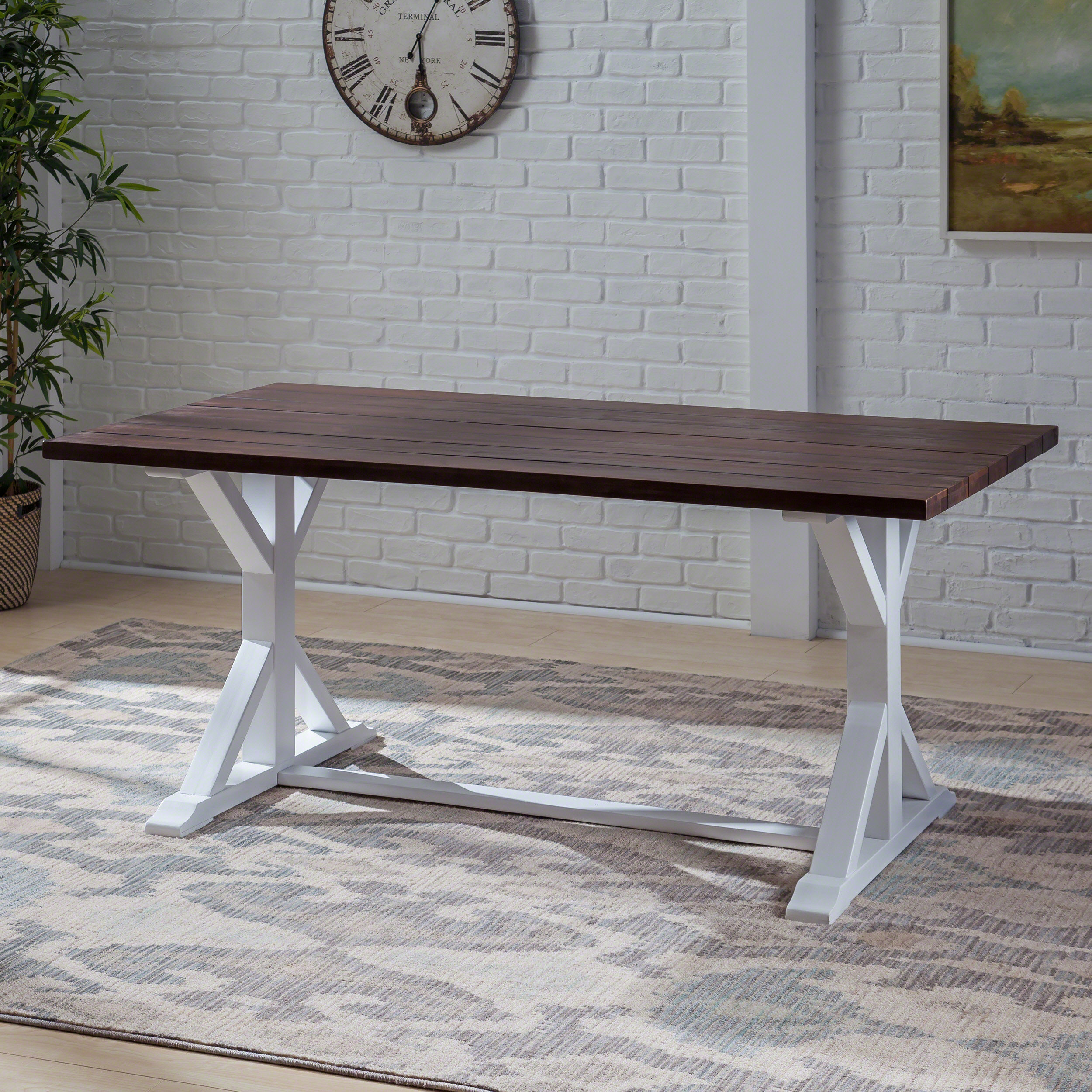 Gracie Oaks Hyde Rustic Farmhouse Solid Wood Dining Table & Reviews ...