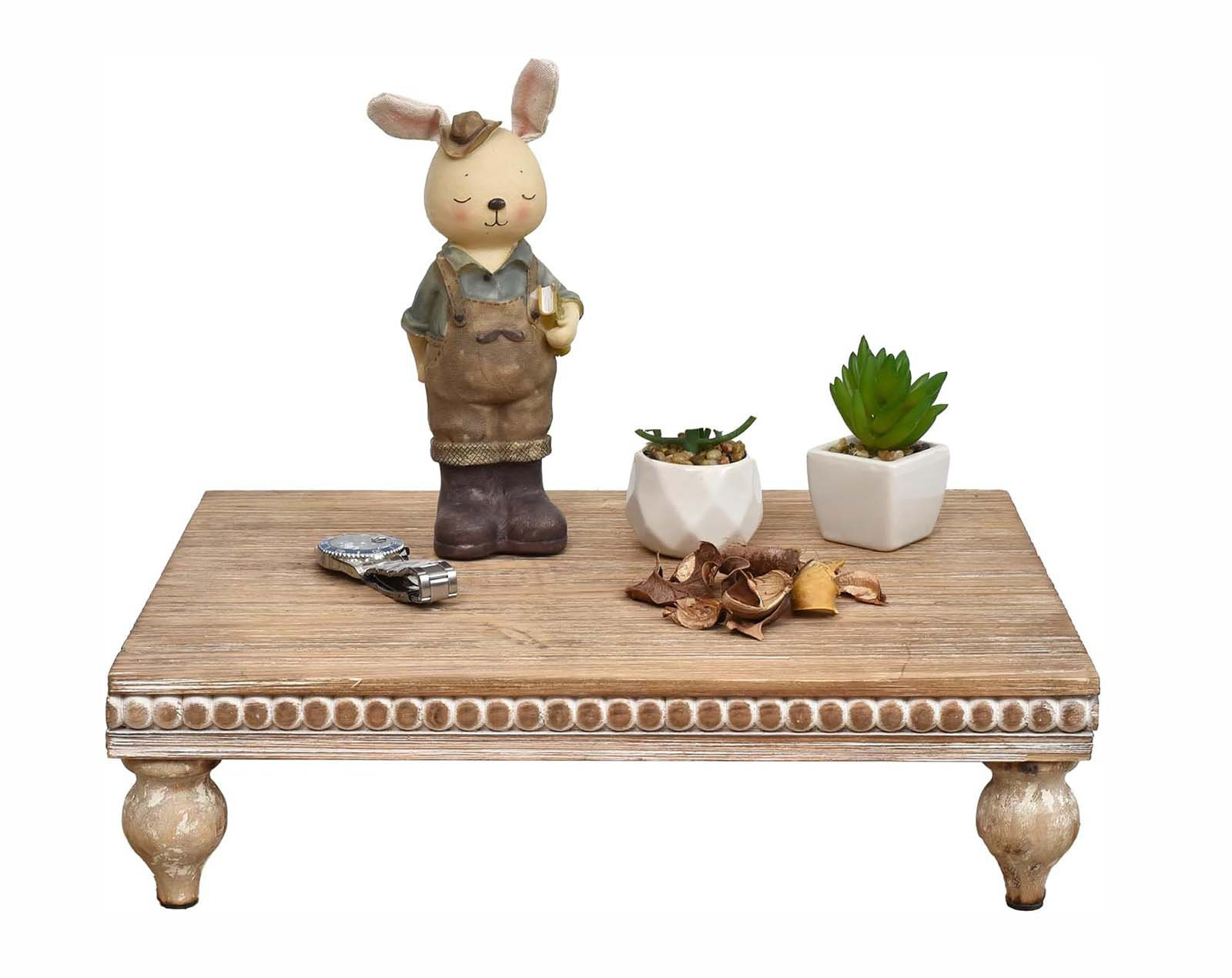 One Allium Way® Farmhouse Wood Riser For Display Decorative, Rustic ...