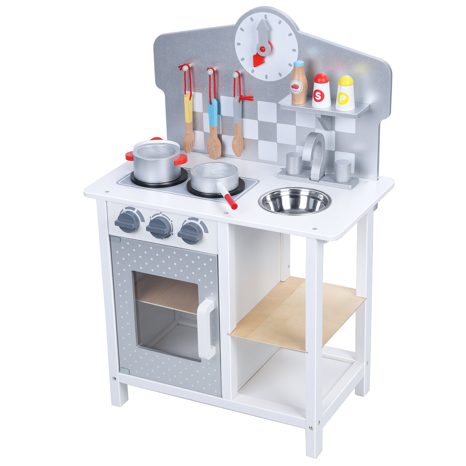 Isabelle & Max™ Kids Kitchen Play Set, Wooden Kitchen Playset with Sink ...