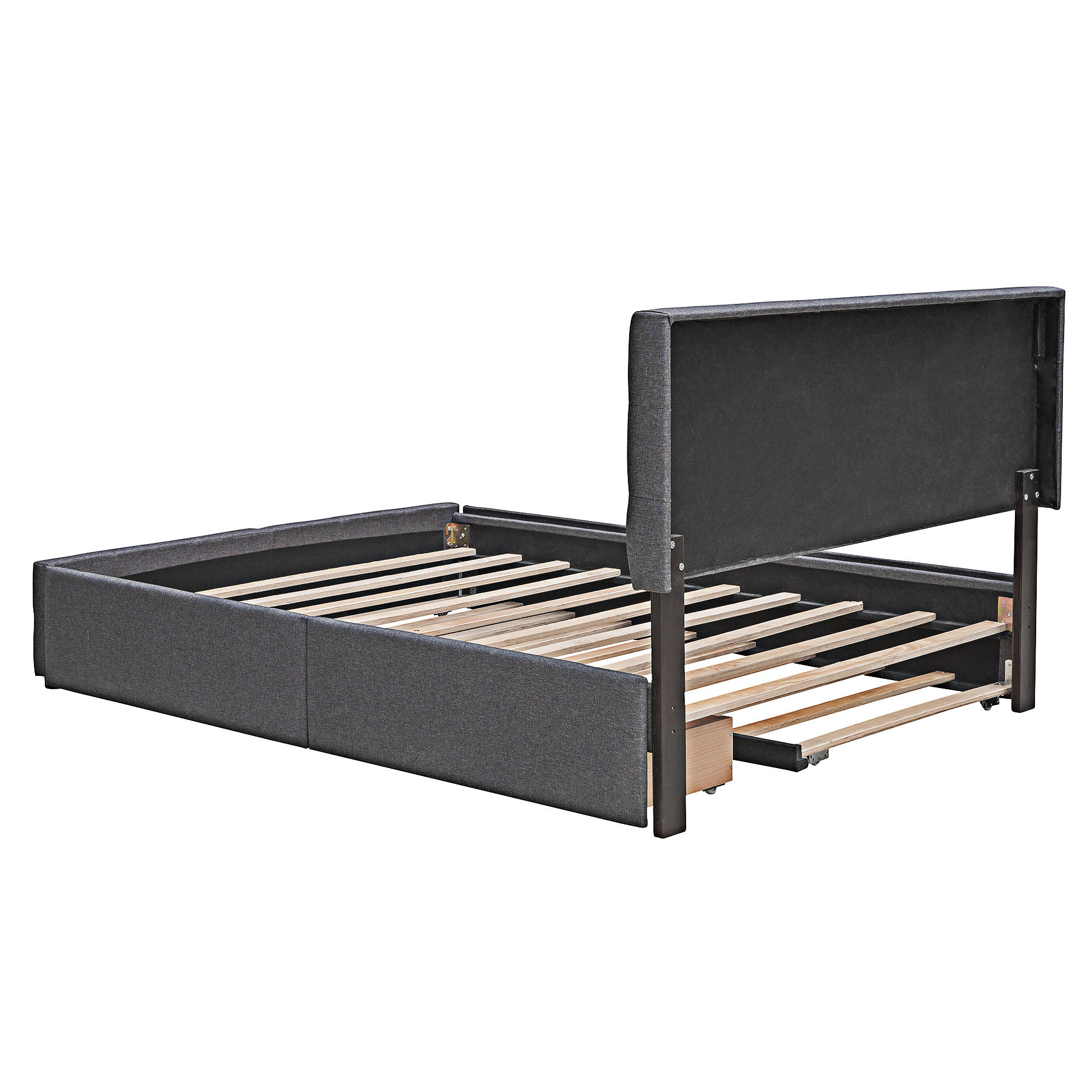 Latitude Run® Upholstered Platm Bed With Drawers And Twin XL Trundle ...