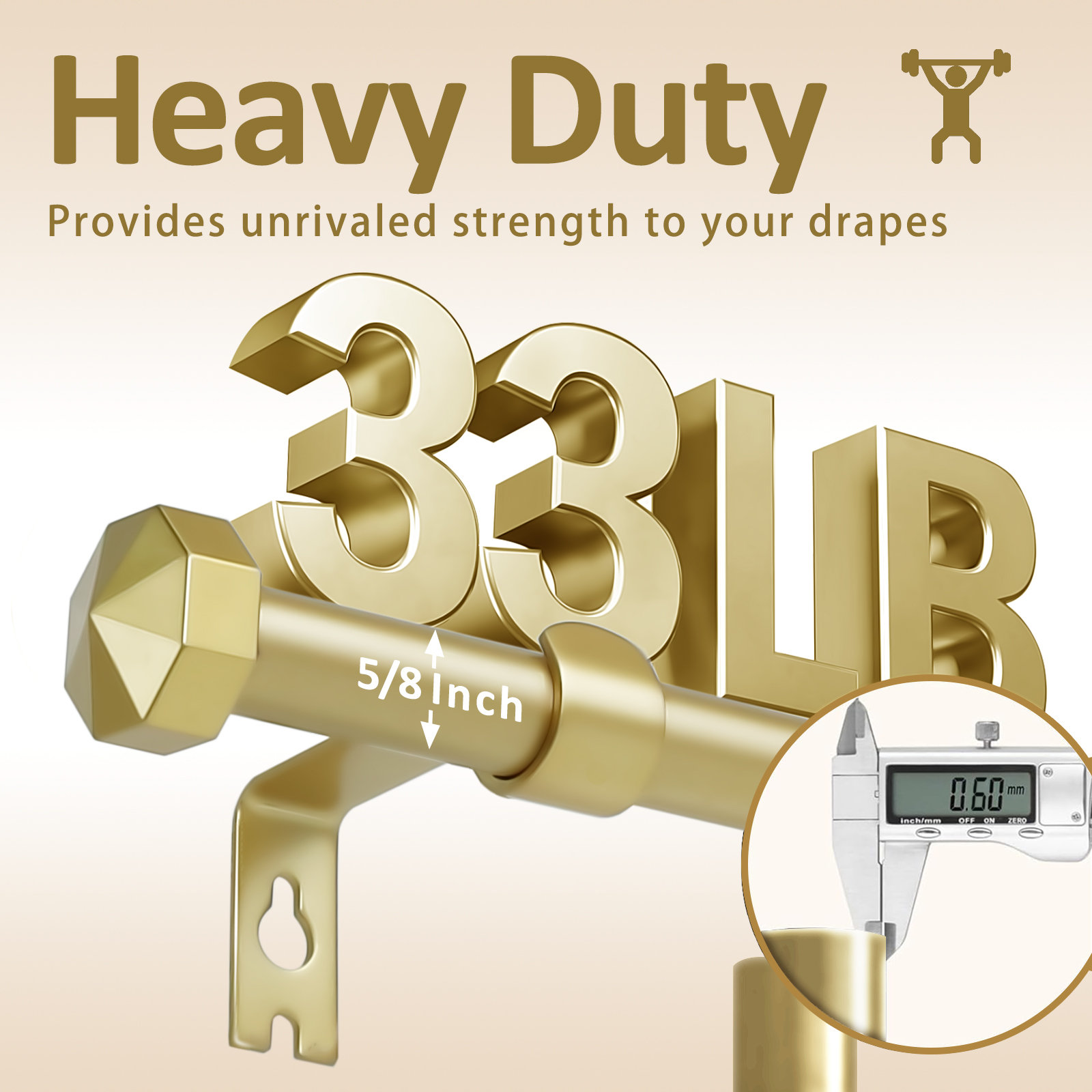 Brayden Studio® 5/8" Diameter Single Telescopic Curtain Rod Set with ...