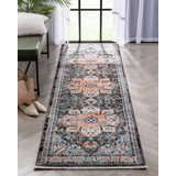 Black Floral & Plant Area Rugs You'll Love | Wayfair